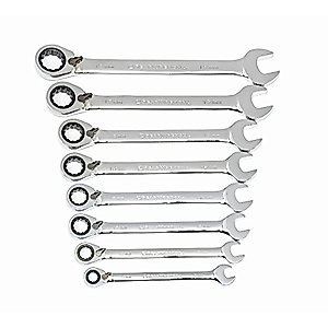 GEARWRENCH 8 Pc. 12 Pt. Reversible Ratcheting Combination Wrench Set, Metric - 9543