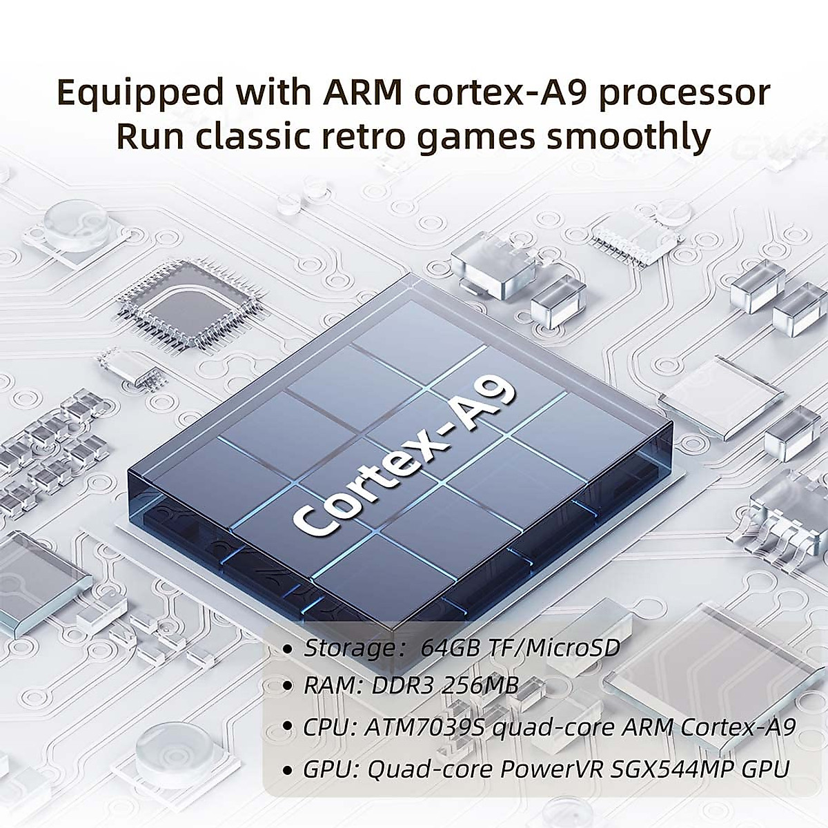 Topoo RG35XX Handheld Arcade Game Console with 5000 Classic Games, 64G Retro Game Console, 3.5 Inch - Gray