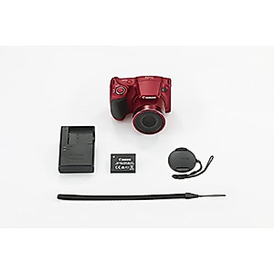 Canon Powershot SX400 is 16.0 MP Digital Camera with 30x Optical Zoom and 720p HD Video (Red)