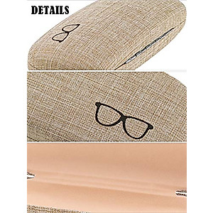 3 Sets Hard Shell Eyeglasses Case Fabric Portable Drawstring Bag with Cleaning Cloth for Glass Storage