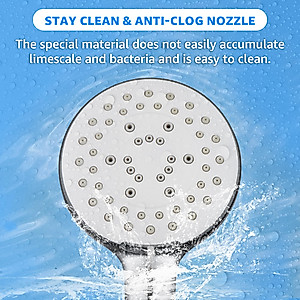 WaterSong Shower Head with Handheld, 3 Spray Mode High Pressure Handheld Shower Head with 79" Extra Long Stainless Steel Hose & Adjustable Bracket, Brushed Nickel