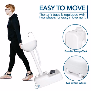 ZHIHUITONG Outdoor Garden Camping Hand Sink with Portable Toilet, Removable Hand Washing Basin Sanitary Ware for RV/Kitchen/Indoor (hand sink with tank)