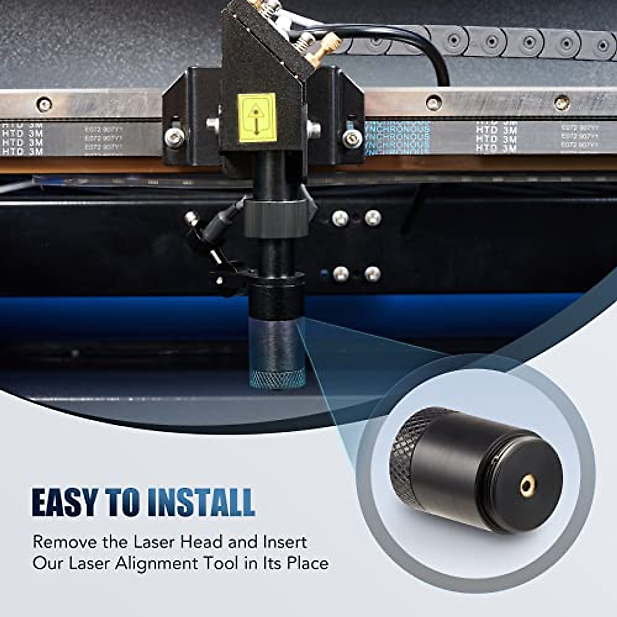 OMTech CO2 Laser Alignment Tool for Laser Engravers, Precision Red Laser Pointer for 50W 60W 70W 80W 100W 130W 180W Laser Engraving Marking Cutting Machines Except Polar 350, Visible Laser Path Guide
