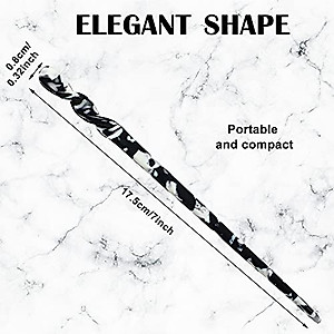 WILLBOND 10 Pieces Acetate Hair Sticks Hair Chopsticks Styling Vintage Leopard Print Tortoise Shell Hairpin Chopsticks Hairpins Disk with Flannelette Bag for Women(Vibrant Pattern)