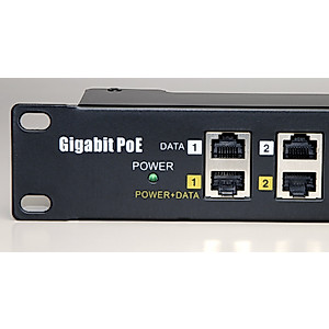 PoE Texas 12 Port Gigabit PoE Injector with 48 Volt 60 Watt Power Supply for 802.3af/at Devices