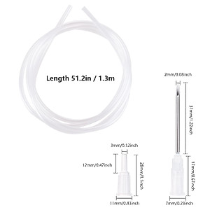 AKOLAFE 2 Sets of 500ml Syringe with 51.2 Inch Tube, Needle, Adapter, Plastic Syringe with Needle, Large Syringe for Liquid, Resin, Oil, Draining, Refilling, Dispensing, Measuring, Feeding