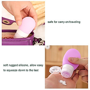 Mziart Portable Soft Silicone Travel Bottles Travel Containers(1.3OZ, Pack of 3)