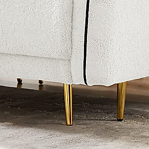 Modular Sectional Sofa Customizable Sherpa Fabric with Ottoman for Living Room