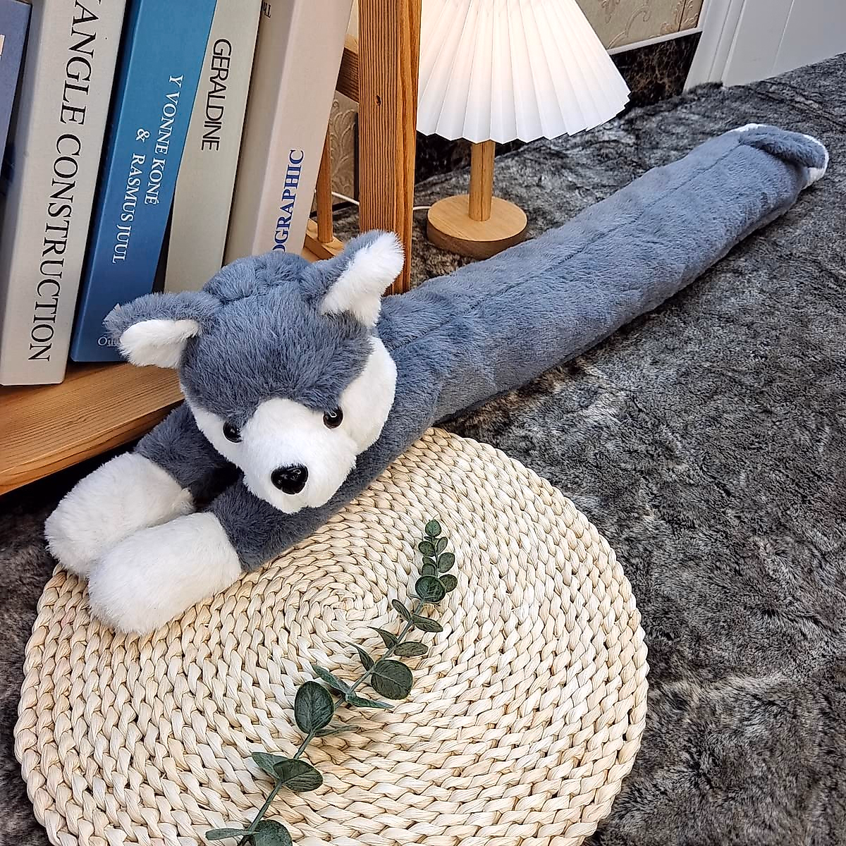 Dewarfami Fabric Under Door Draft Stopper Weather Stripping Sound Proof Bottom Seal Heavy Duty Reduce Noice Decorative Cute Dog