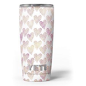 Design Skinz The Tiny Pink and Yellow Hearts of a Whole - Skin Decal Vinyl Wrap Kit Compatible with The Yeti Rambler Cooler Tumbler Cups