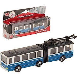 Trolley Bus Toy - 1:144 Scale Diecast Metal Model Russian Soviet Classic City Trolley Bus - Collectible Vintage Vehicle Pullback Toy Car Buses