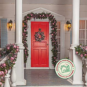 Christmas Ornaments Set of 24 - Beautiful [Rose-Gold] Christmas Tree Decorations Ornaments Set - 4 Styles Glitter/Matte/Mirror/Shiny - Shatterproof/Pre-Strung, For Holiday/Party/Decorations/DIY (1.5")