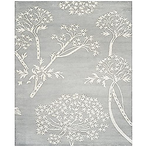 SAFAVIEH Bella Collection 8' x 10' Light Blue/Ivory BEL131A Handmade Premium Wool & Viscose Area Rug