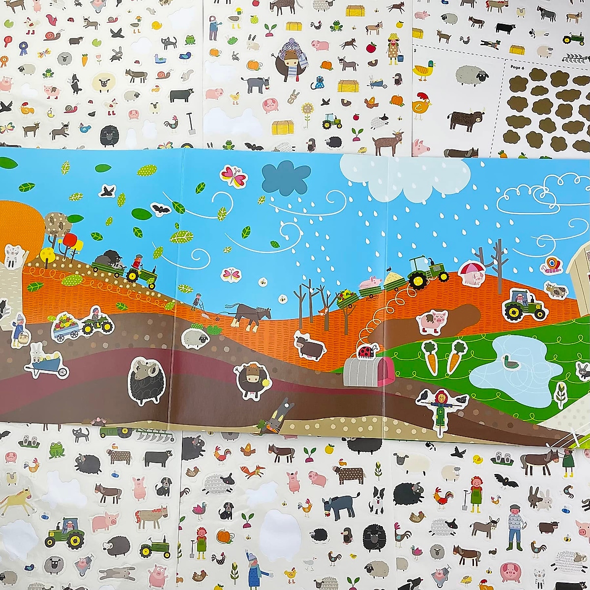 Farm - 500 Stickers and Puzzle Activities: Fold Out and Play! (John Deere: Children's Interactive Fold Out and Play Puzzle Activity Book)