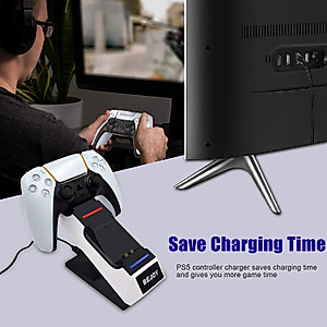 BEJOY PS5 Charging Station, PS5 Controller Charger with Analog Stick (4PCS), Fast Charging Dock with AC Adapter for Sony Playstation 5 DualSense Controller