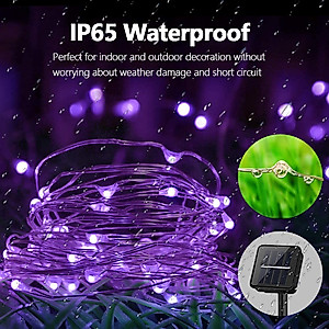 QITONG Warm White Solar Fairy Lights Outdoor Waterproof, 2 Pack Each 33ft 100 LED Solar String Lights, 8 Modes Copper Wire Solar Christmas Twinkle Lights for Garden Yard Patio Fence Decoration