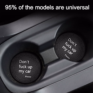 8sanlione Cup Holder Coasters, 2.75 Inch Non-Slip PVC Insert Coaster, Anti-Scratch Auto Cup Mats for Women Men, Vehicle Interior Accessories Universal for Car, SUV, Truck (D Black/2PCS), 2 Pack