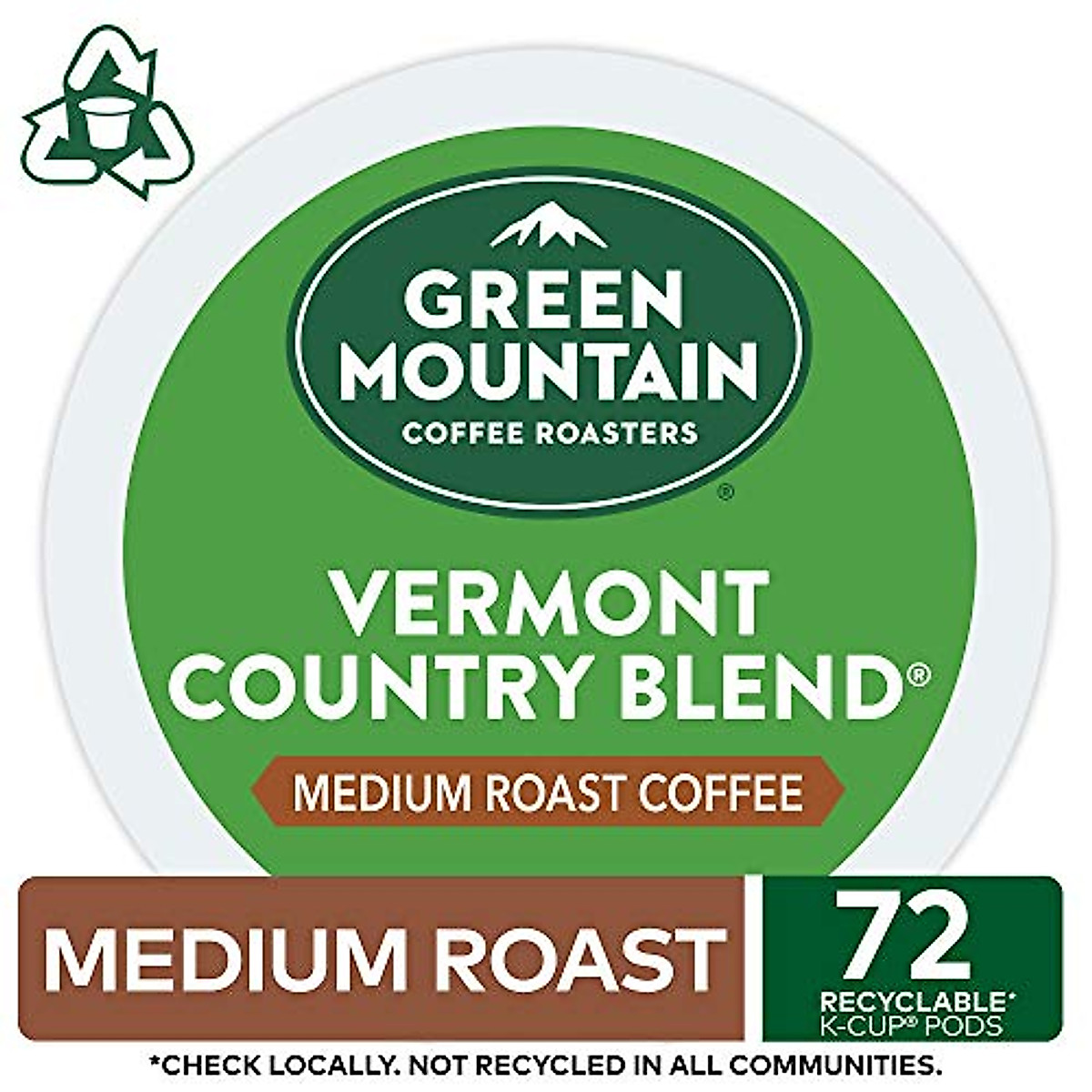 Green Mountain Coffee Roasters Vermont Country Blend, Single-Serve Keurig K-Cup Pods, Medium Roast Coffee, 12 Count (6 Pack)