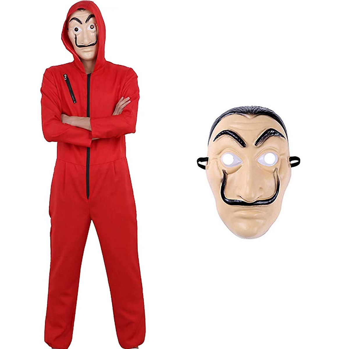 Tomlyws Money Heist Costume Unisex Dali Mask Red Costume Coverall Jumpsuits XXL