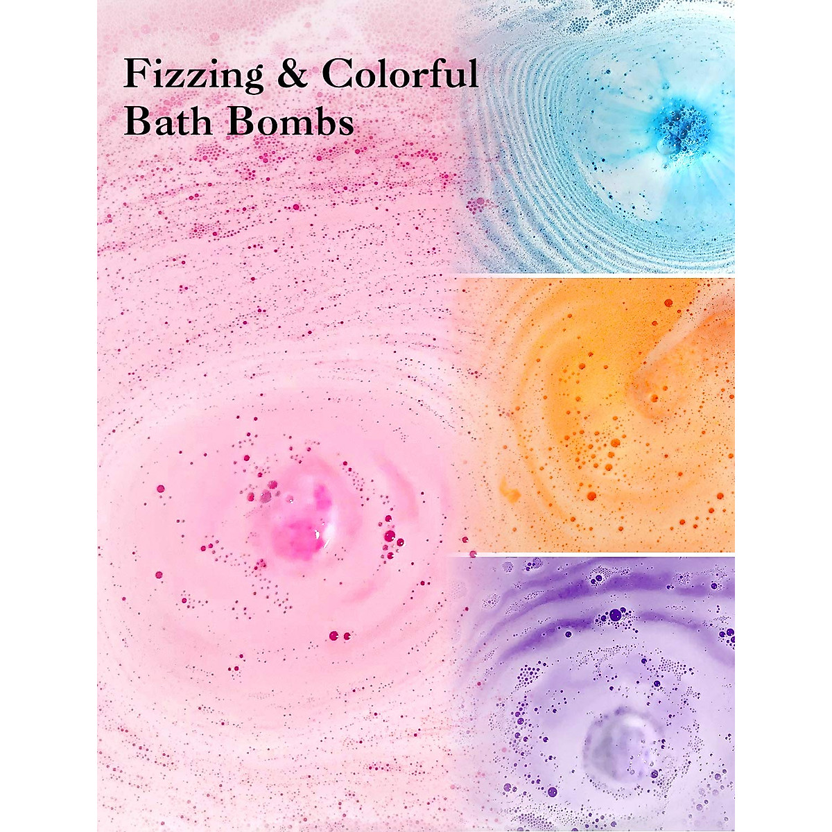 Bath Bombs 12 PCS Gift Set, Ribivaul Handmade Natural & Organic Bath Bomb with Rich Bubbles and Colors, Idea Mother's Day Gift for Men/Women/Kids/Friends