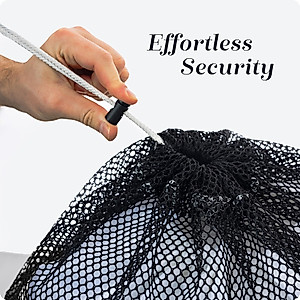 Mesh Laundry Bag - Large 24" x 36" - Durable, Machine Washable with Secure Drawstring Closure - Perfect for College Dorms, Laundromats, Apartments (Black)