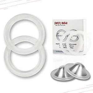 PETIT BEBE Eternal Silver Cups Compatible Silicone Rings (X-Large), Nipple Shield Protection for Breastfeeding Newborns, Soothe and Protect Sore Nipples, Newborn Essentials Must Haves