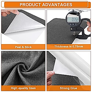 2 PCS Fabric Repair Patch - 8 x 11 Inch Self-Adhesive Canvas Patches for Furniture, Couch, Sofas, Car Seats, Chairs - Linen Repair Kit With Tape - Dark Grey