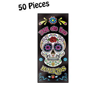 Day Of The Dead Treat Bags With Twist Ties Pack of 2