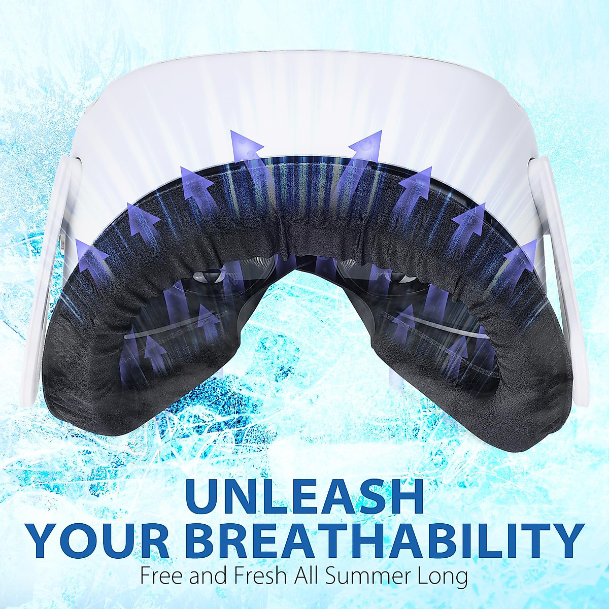 DESTEK Cooling Face Pad Compatible with Quest 2, Including Facial Interface and Removable Nose Guard - Accessories for Oculus/Meta Quest 2 - Face Cushion Face Cover Replacement