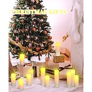 Da by Flameless Candles with Remote Control LED Battery Candle Set of 12