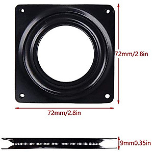 4 Pcs Square Rotating Swivel Plate,Lazy Susan Turntable Bearing with Steel Ball Bearings for Bar Stools,Chairs,Stools - 360 Degrees Black Rotating Tray