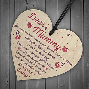 XLD Store Mummy to Be Gifts from Bump Baby Shower Baby Girl Boy Present Wooden Heart Keepsake