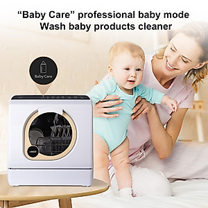 LINGXI Counter Top Dishwasher ，Countertop Dishwasher with Water Tank. Portable Dishwasher With Dryer，Baby Care，360° Spray， Dishwasher For Apartments，Rvs.