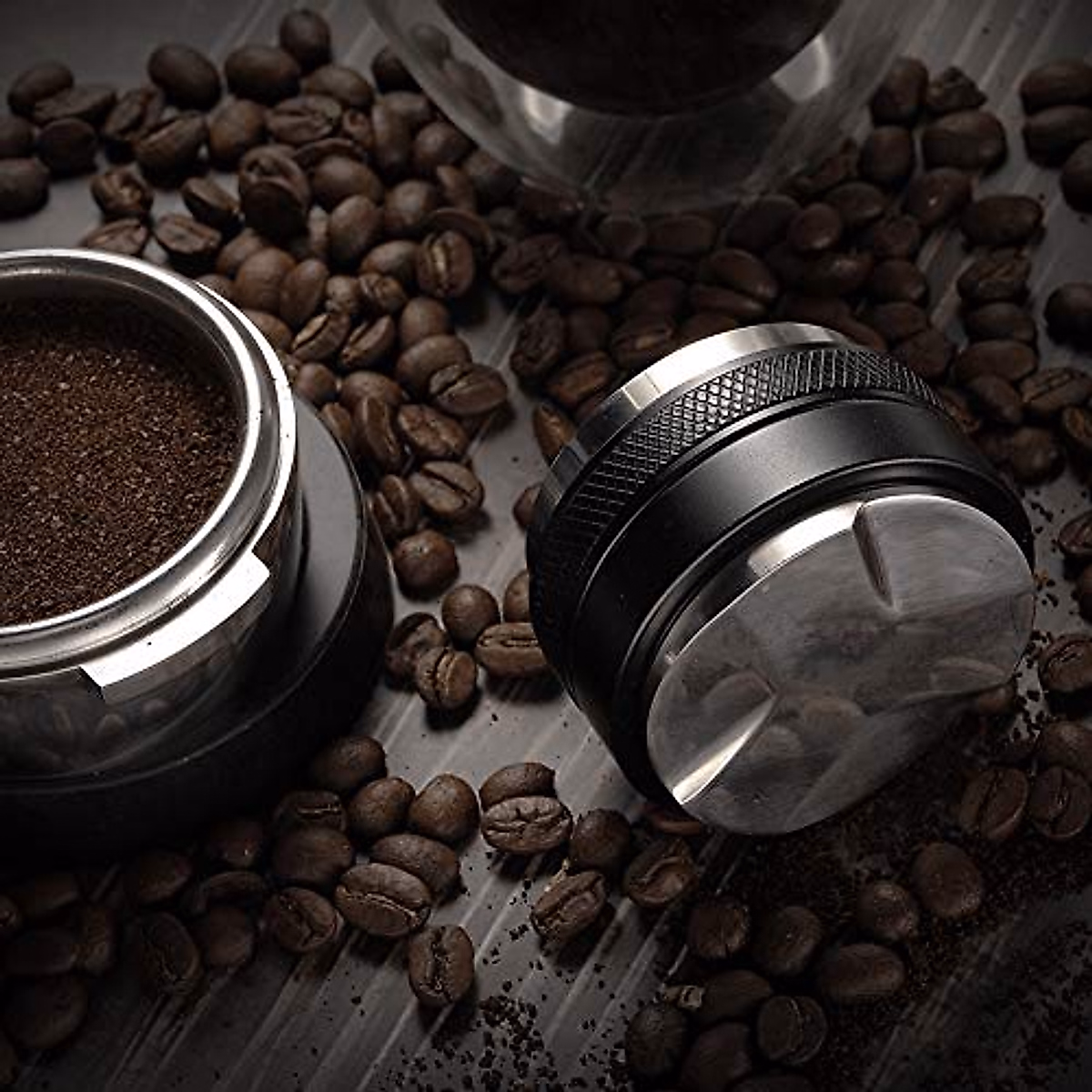 MATOW 58mm Coffee Distributor & Tamper, Dual Head Coffee Leveler Fits for Portafilter, Increased Adjustable Depth- Professional Espresso Hand Tampers