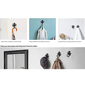 AOAOYING Wall Storage Hooks – Octopus Decorative Wall Mounted Coat Hooks for Hanging Coats, Scarves, Bags, Purses, Backpacks, Towels Indoor and Outdoor Hooks (Black 5 Pack)