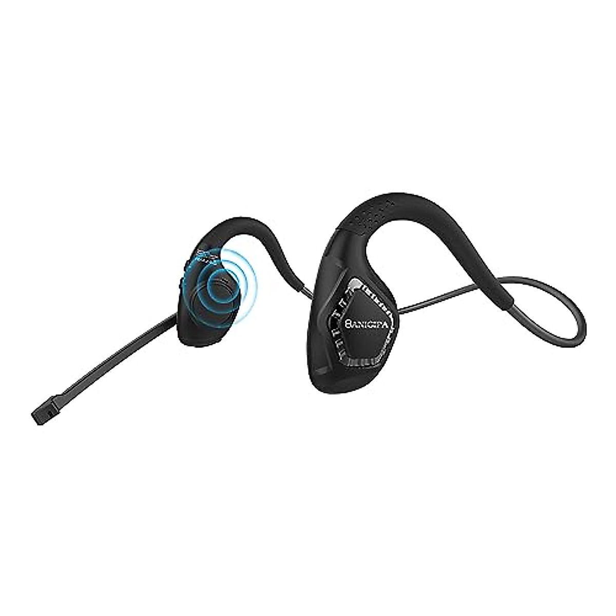 BANIGIPA Bluetooth Headset with Microphone, Wireless Headset w/Noise Canceling Boom Mic, Open Ear Headphones for Phone Laptop PC Computer, Light and Comfortable for Office Meeting Home Working-10 Hrs
