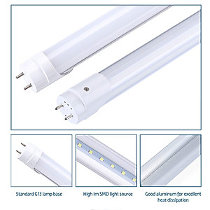 JOMITOP 4FT Led Light Tube, 22W (60W Equivalent), 2640 Lumens, Frosted Cover,Coollight White 6000K, T8 Ballast Bypass Required, Dual-End Powered, AC 90-277V Pack of 4
