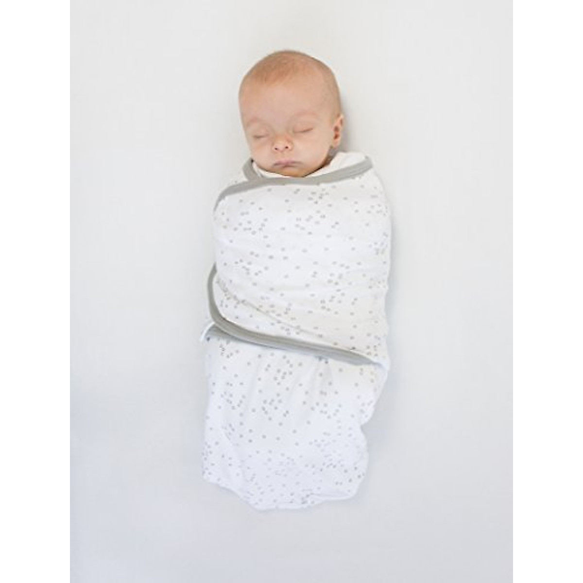 Amazing Baby Swaddle Blanket with Adjustable Wrap, Tiny Elephants and Confetti, Sterling, Small, 2 Count (Pack of 1)