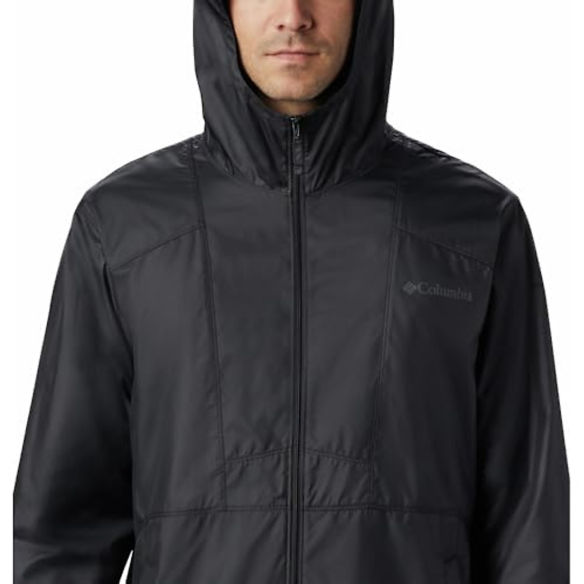 Columbia mens Flashback Windbreaker Jacket, Water Resistant Jacket, Black, Large US