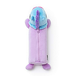 BT21 MANG Character Soft Plush Stuffed Animal Cute Pencil Case Pouch, Purple/Blue