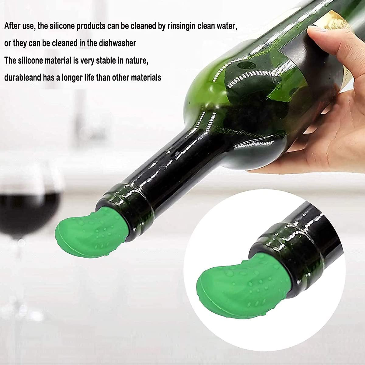 Cucumber Shape Silicone Wine Bottle Stopper Resealable and Resealable