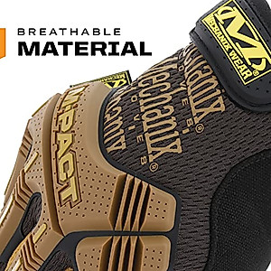 Mechanix Wear: M-Pact Durahide Leather Work Gloves with Secure Fit, Work Gloves with Impact Protection and Vibration Absorption, Safety Gloves for Men (Brown, Large)