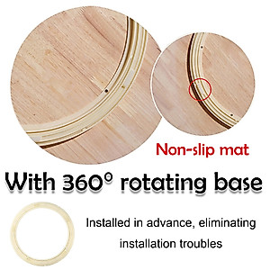 Lazy Susan Turntable For Dining Table, 20" 24" 28" 32" 36" 39" Wood Serving Tray With 360° Smooth Rotation Swivel Base, Easy To Share Food Rotating Serving Plate Round