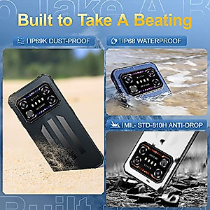 IIIF150 Air1 Ultra (2023) Rugged Smartphone, 16GB+128GB, 6.58'' FHD+ 120Hz Mobile Phones, 64MP+20MP Night Vision Camera, Helio G99, Android 12 Phone, Thermometer/5000mAh/4G Dual SIM/NFC, IP68/IP69K