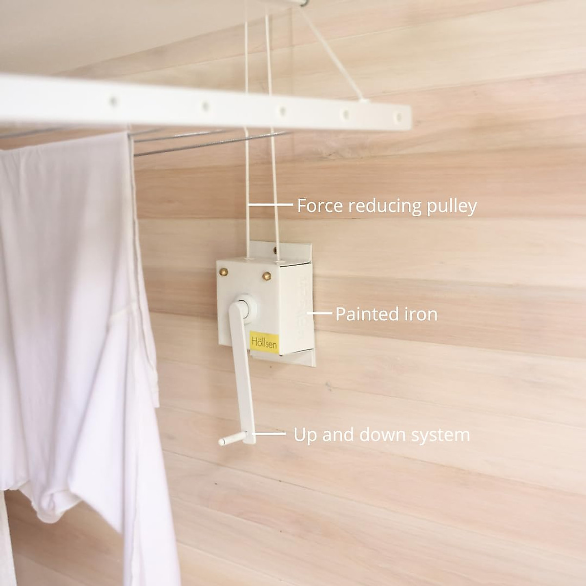 Höllsen Ceiling Mounted Clothes Drying Rack Made of Aluminium Perfect Design for Laundry Room