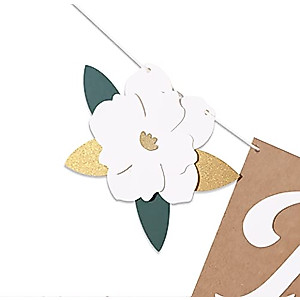 Bride to Be Banner - Magnolia Floral Bride to Be Banner, Bridal Shower Decorations, Miss to Mrs Banner, Bachelorette, Engagement and Wedding Party Decorations