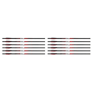Killer Instinct MSCKI-1064-6 HYPR High Velocity Big Game Dense 20 Inch Heavy Carbon Crossbow Bolts with 3 Inch Vanes, 6 Bolts Per Pack, 2 Pack