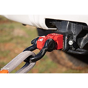 AGENCY 6 Recovery Shackle Block Assembly 2 INCH Double Hole Powder Coat RED - Hitch Receiver Block - Proudly Made in The USA with US Certified Materials - Includes Hitch pin and D-Ring