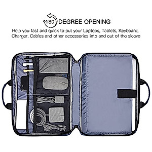 14-15 Inch Laptop Sleeve Briefcase Men Women Bag with Organizer for HP Pavilion/Chromebook 14, Dell Inspiron 13 5000 7000, Lenovo Flex 5 14, ASUS Chromebook Flip C433 14, Acer Surface Case,Navy Blue