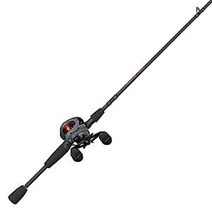 Quantum Invade Baitcasting Reel and Fishing Rod Combo, 6-Foot 6-Inch 2-Piece Baitcast Fishing Pole, Size 100 Reel, Right-Hand Retrieve, Dark Gray